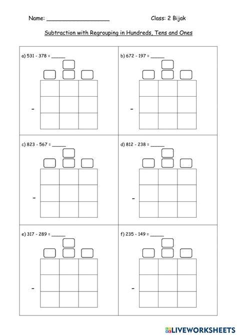 Subtraction With Regrouping In Hundreds Tens And Ones Online