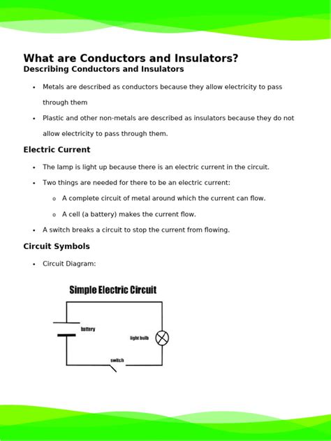 What Are Conductors And Insulators Pdf Electric Current Series