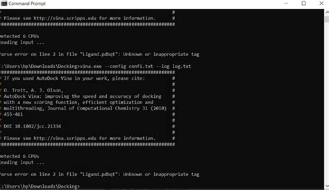 Hello All How Should I Run The Autodock Vina On The Window10 64 Bit