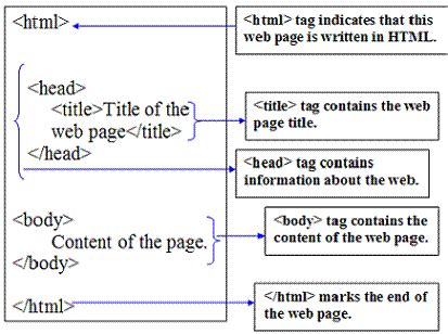 Basic HTML Tags For A Webpage