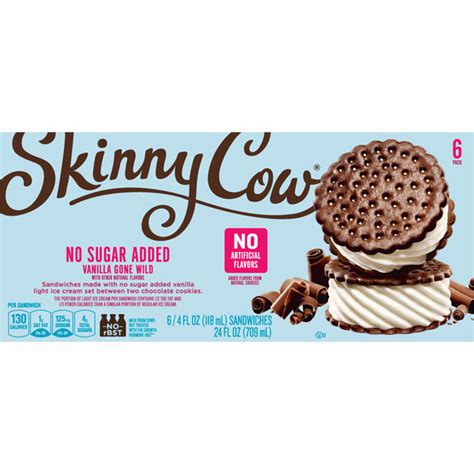Bashas Skinny Cow No Sugar Added Vanilla Gone Wild Ice Cream Sandwich
