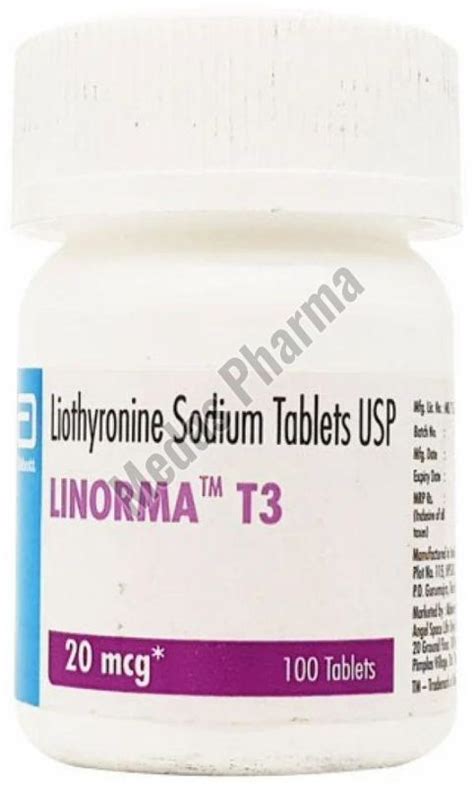 Linorma T3 Liothyronine Sodium Tablet Packaging Type Bottle At Rs