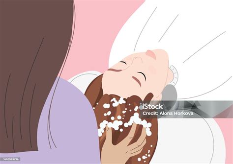 Washing Hair In A Beauty Salon Stock Illustration Download Image Now