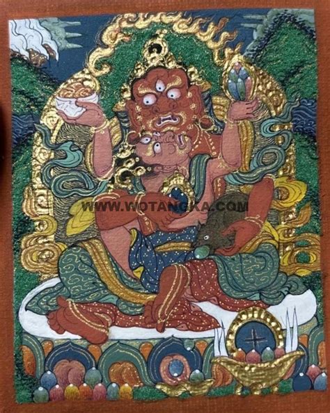 编号118 6156774：彩绘小唐卡 红财神（长方形·54cm左右） 沃唐卡