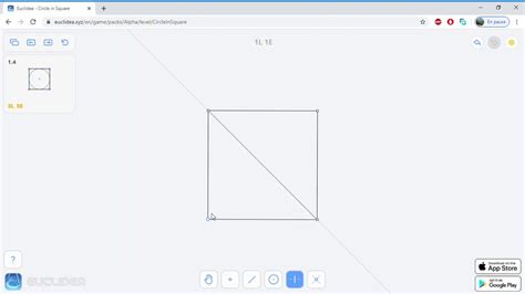 1 4 Euclidea Circle In Square Soluce 3l 5e Youtube