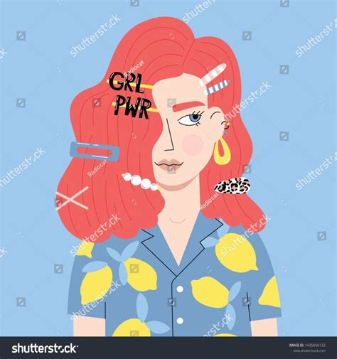 Retrato De La Linda Chica De Vector De Stock Libre De Regalías