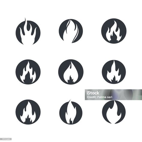 Ikon Vektor Simbol Api Ilustrasi Stok Unduh Gambar Sekarang Api Api Berkobar Api Unggun