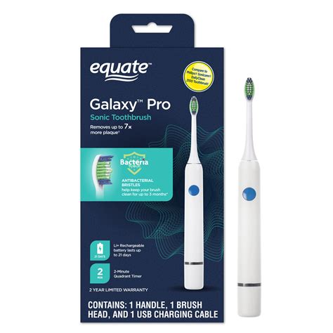 Equate Galaxy Pro Sonic Rechargeable Toothbrush Bacteria Defense