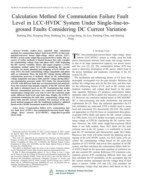 PDF Calculation Method For Commutation Failure Fault Level In LCC