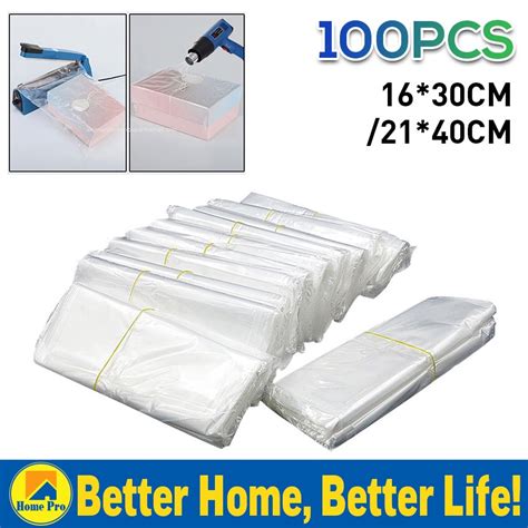 100PCS POF Heat Seal Bags Transparent Shrink Wrap Film Pouch For Food