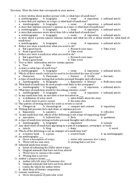 Cnf Chapter Test Pdf Essays Writing