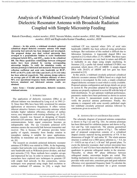 Pdf Analysis Of A Wideband Circularly Polarized Cylindrical