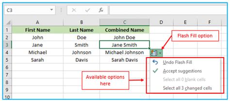 how to use flash fill in excel