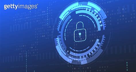 Cyber Security Data Protection Cyberattacks Concept On Blue Background Database Security