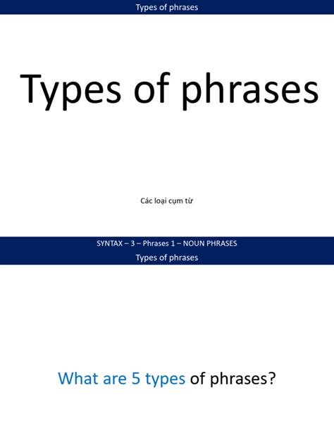 Syntax Lesson 3 Phrase 1 Noun Phrases Pdf