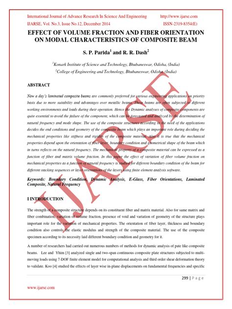 Effect Of Volume Fraction And Fiber Orientation Pdf Composite