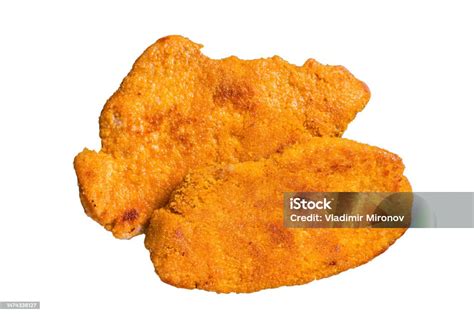 접시에 구운 빵가루 입힌 독일 위너 슈니첼 흰색 배경에 격리 0명에 대한 스톡 사진 및 기타 이미지 0명 갈색 고기