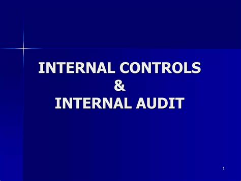 Internal Controls And Internal Audit Ppt