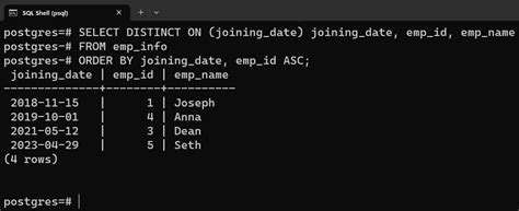 How To Select One Row From Each Group In Postgresql Commandprompt Inc