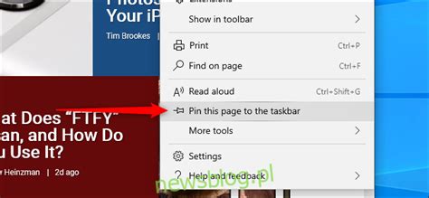 Jak przypiąć witrynę do paska zadań lub menu Start systemu Windows