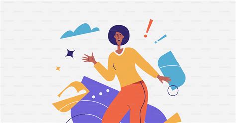 웃고 쾌활한 젊은 여자의 벡터 일러스트 레이 션은 감정을 표현합니다 편집 가능한 획 전역 색상 견본 벡터