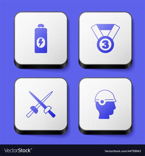 Set Fitness Shaker Medal Fencing And Baseball Vector Image