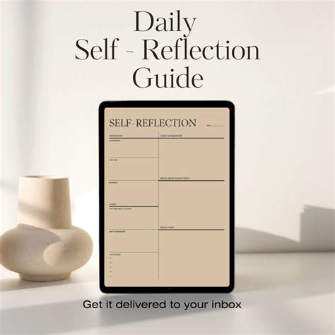 Printable Daily Self Reflection Guide Template Minimalist Digital