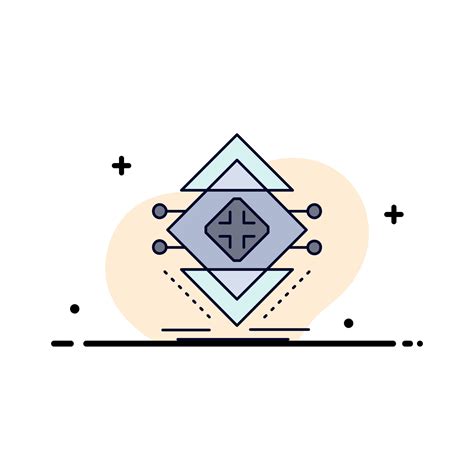 Computing Data Infrastructure Science Structure Flat Color Icon Vector
