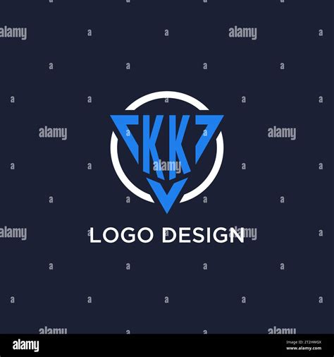 Kk Monogram Logo With Triangle Shape And Circle Design Vector Stock