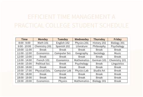 Student Schedule Management For Improved Academic Success Excel