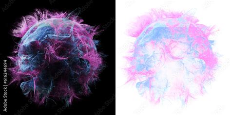 dynamic particle energy burst orb shaped visual effect with a blue and
