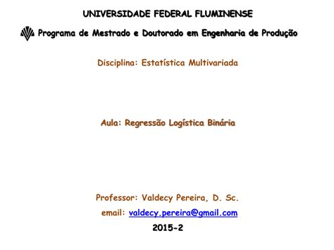 Pdf Estatística Multivariada Spss 08 Regressão Logística Binária