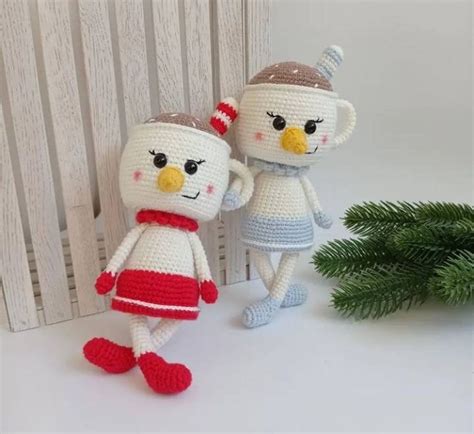 Crochet Pattern Snowgirl As Winter Toy Amigurumi Pdf Tutorial Etsy