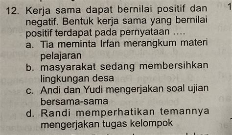 Solved Kerja Sama Dapat Bernilai Positif Dan Negatif Bentuk Chegg