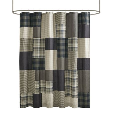 Woolrich Winter Hills 100 Cotton Patchwork Single Shower Curtain