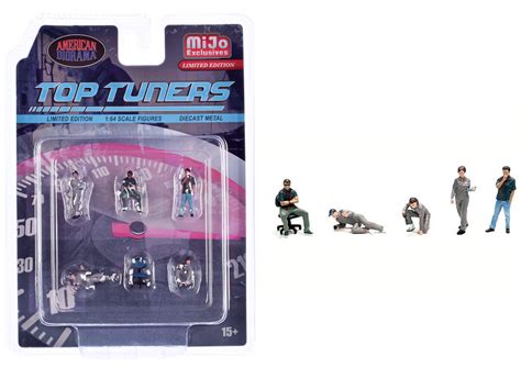 Top Tuners 6 Piece Diecast Figure Set 5 Figures 1 Chair Limited Edition