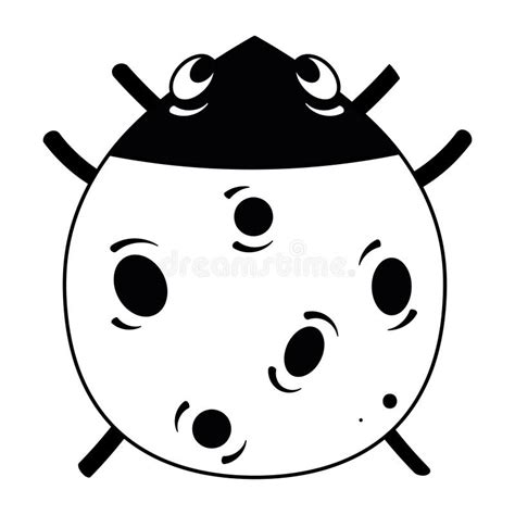 Isolated Silhouette Of A Ladybug Sketch Character Vector Stock Vector
