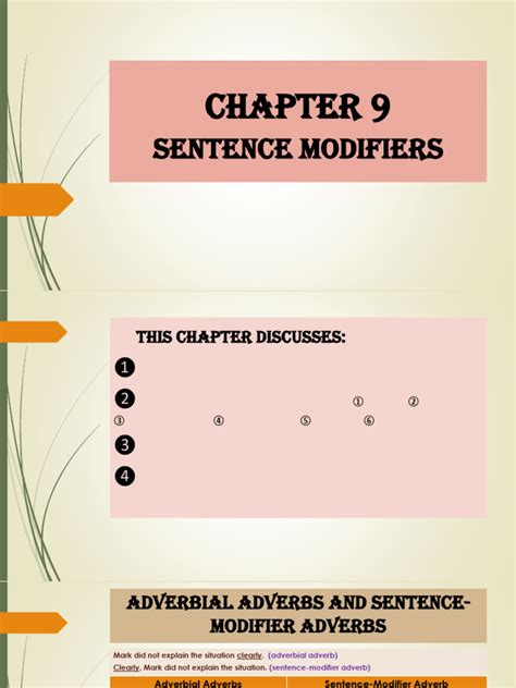 Chapter 9 Sentence Modifiers Pdf Adverb Clause