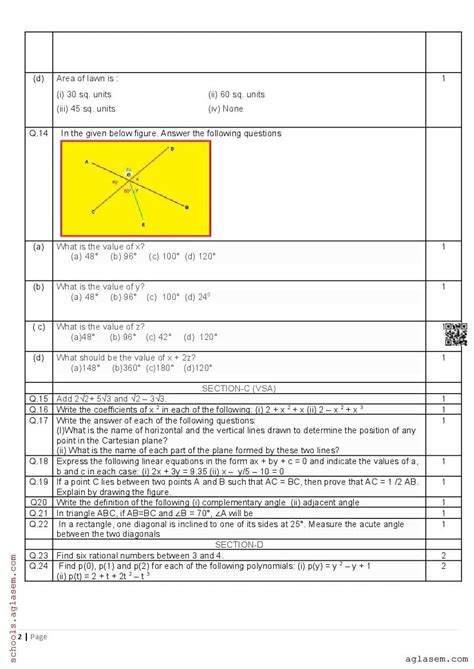Class 9 Pt 2 Question Paper Maths 2023 24 Download Periodic Test 2
