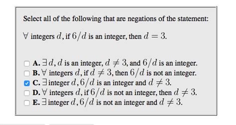 Solved Select All Of The Following That Are Negations Of The