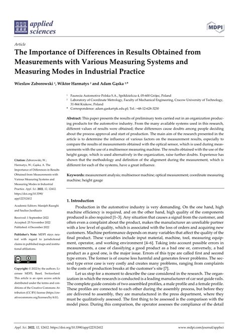 Pdf The Importance Of Differences In Results Obtained From Measurements With Various Measuring