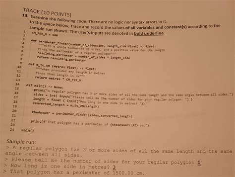 solved trace 10 points 13 examine the following code