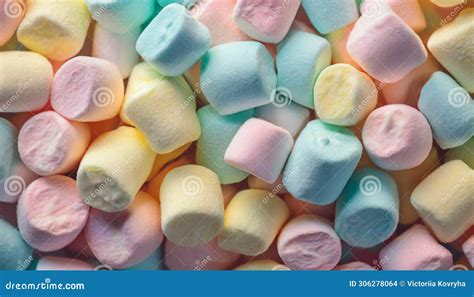Colorful Marshmallow Background Pastel Colored Candy Texture Sweet Food Stock Illustration