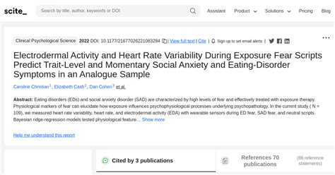 Electrodermal Activity And Heart Rate Variability During Exposure Fear