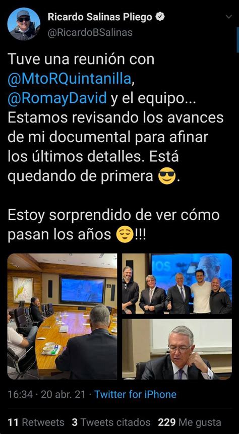 Quedando de primera Ricardo Salinas Pliego informó que ya afina detalles de su documental