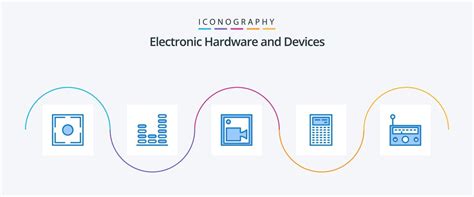 Devices Blue 5 Icon Pack Including Equipment Math Cam Device