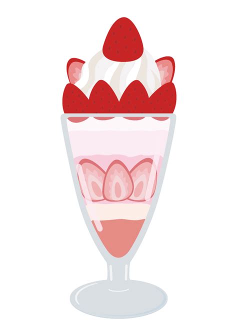 いちごのパフェのイラスト 無料のフリー素材 イラストエイト