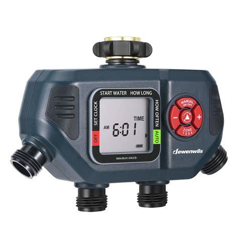 Dewenwils Water Timer 4 Zone Outdoor Garden Water Hose Sprinkler Timer Programmable Watering