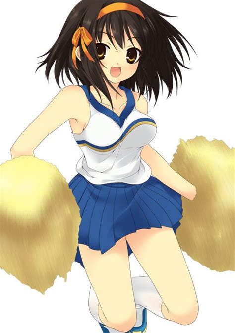 Brownhair Cheerleader Mizukimakoto Pompoms Shorthair Suzumiya