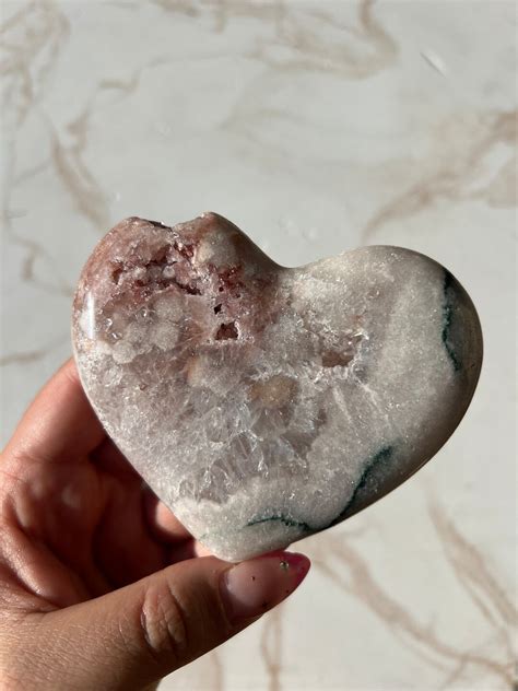 Pink Amethyst Heart With Beautiful Pink Druzy Etsy
